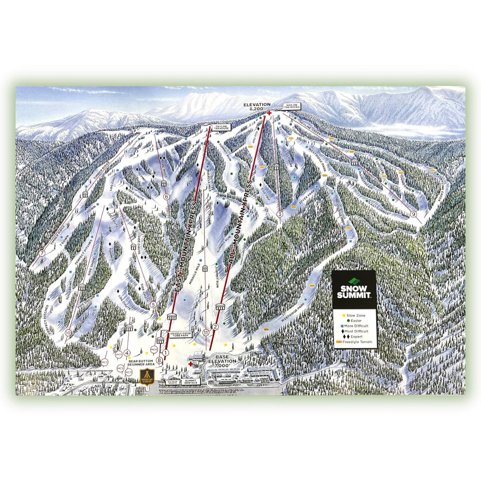 Snow Summit Winter Trails Poster – Big Bear Mountain Resort